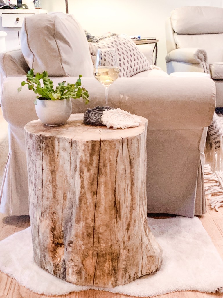 Natural Tree Trunk Side Table - Laurel Dane Designs, LLC